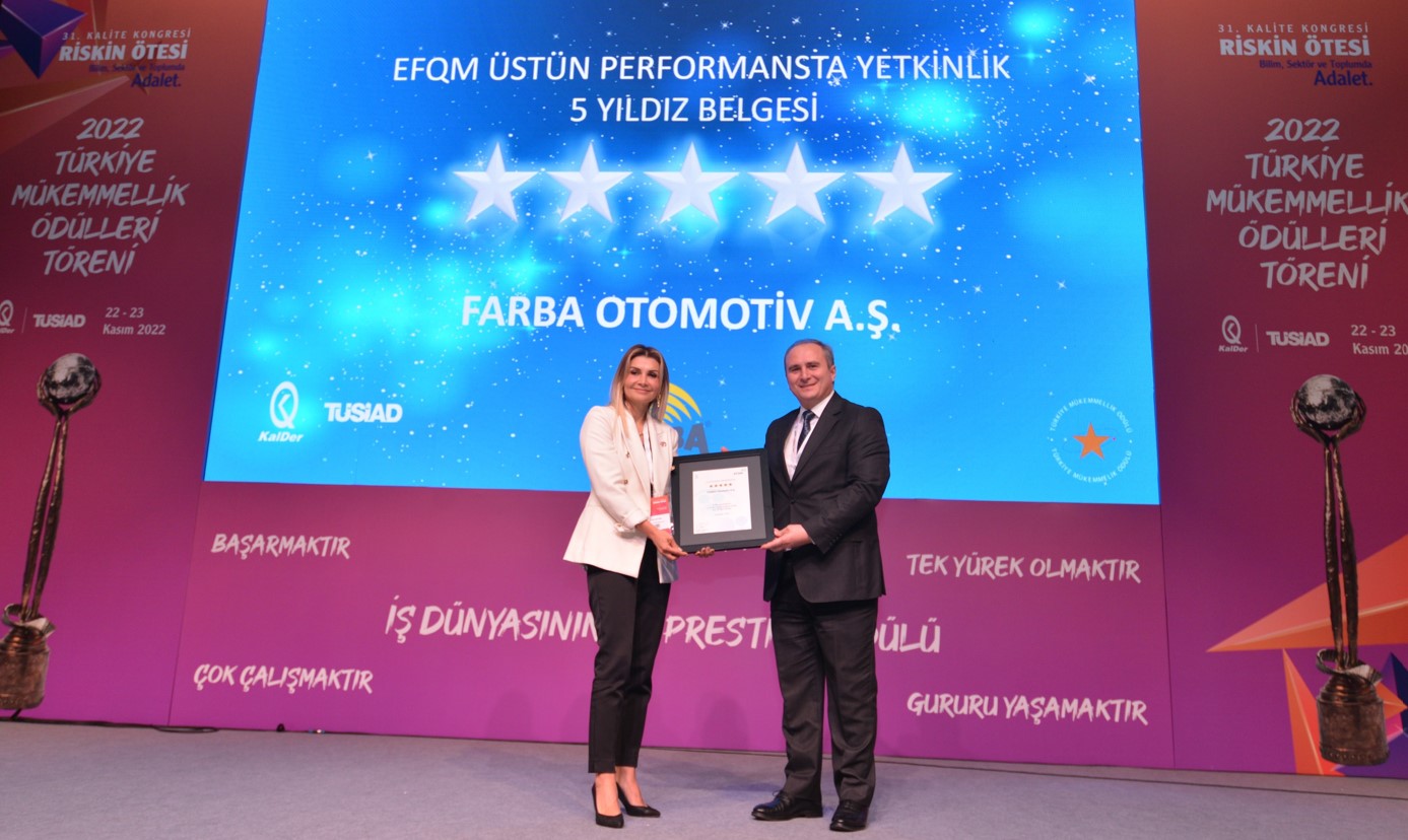 We were awarded the EFQM Excellence in Outstanding Performance 5 Star ...